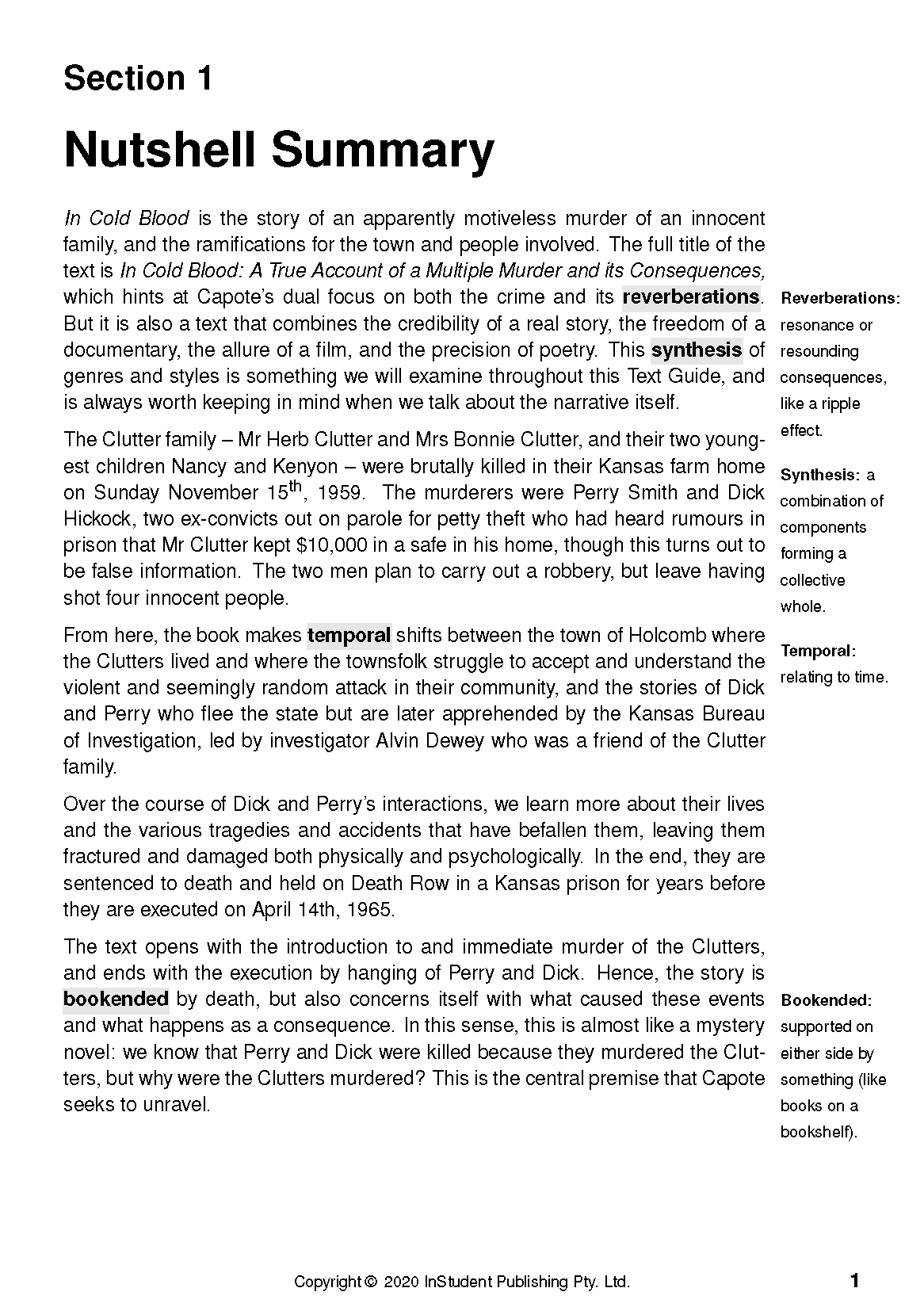 In Cold Blood Text Guide - ATAR Notes Text Guides - Free shipping on ...